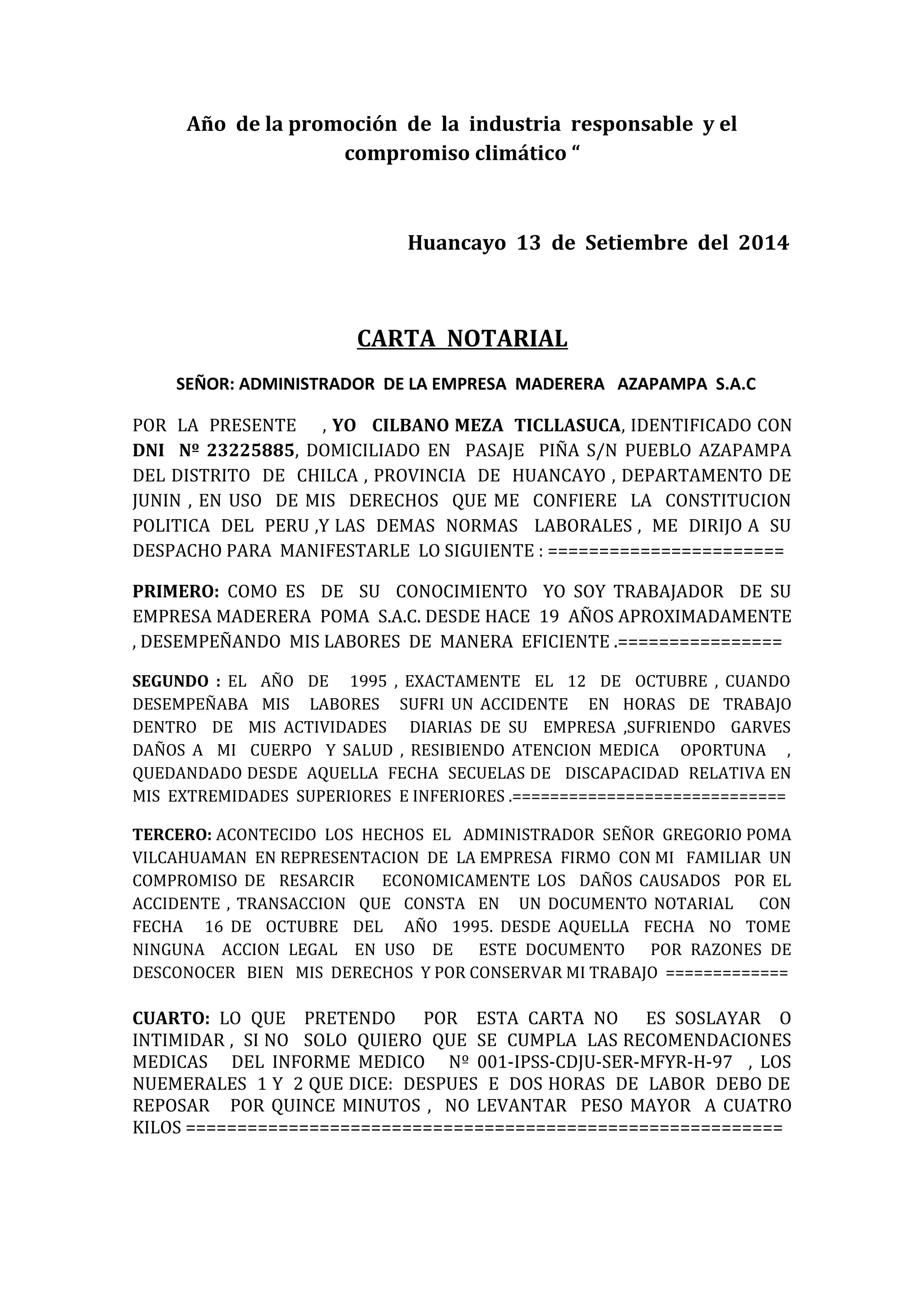 Carta notarial maderera poma | DOC