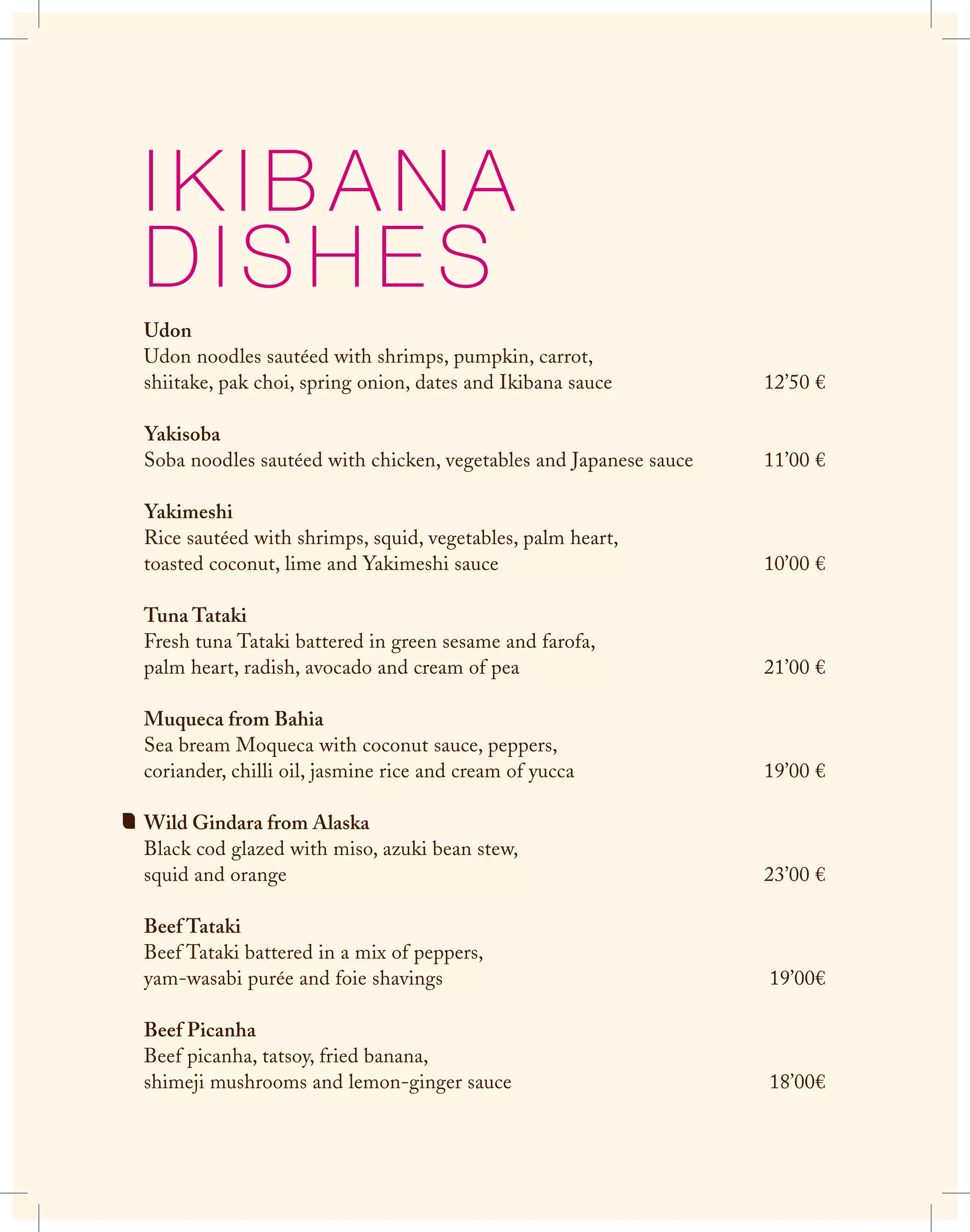 IKIBANA MENU CART (English) | PDF