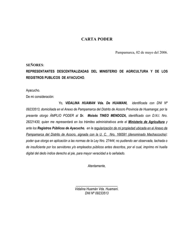 Carta De Poder Para Recoger Documentos Modelos Y Formatos En Word Y