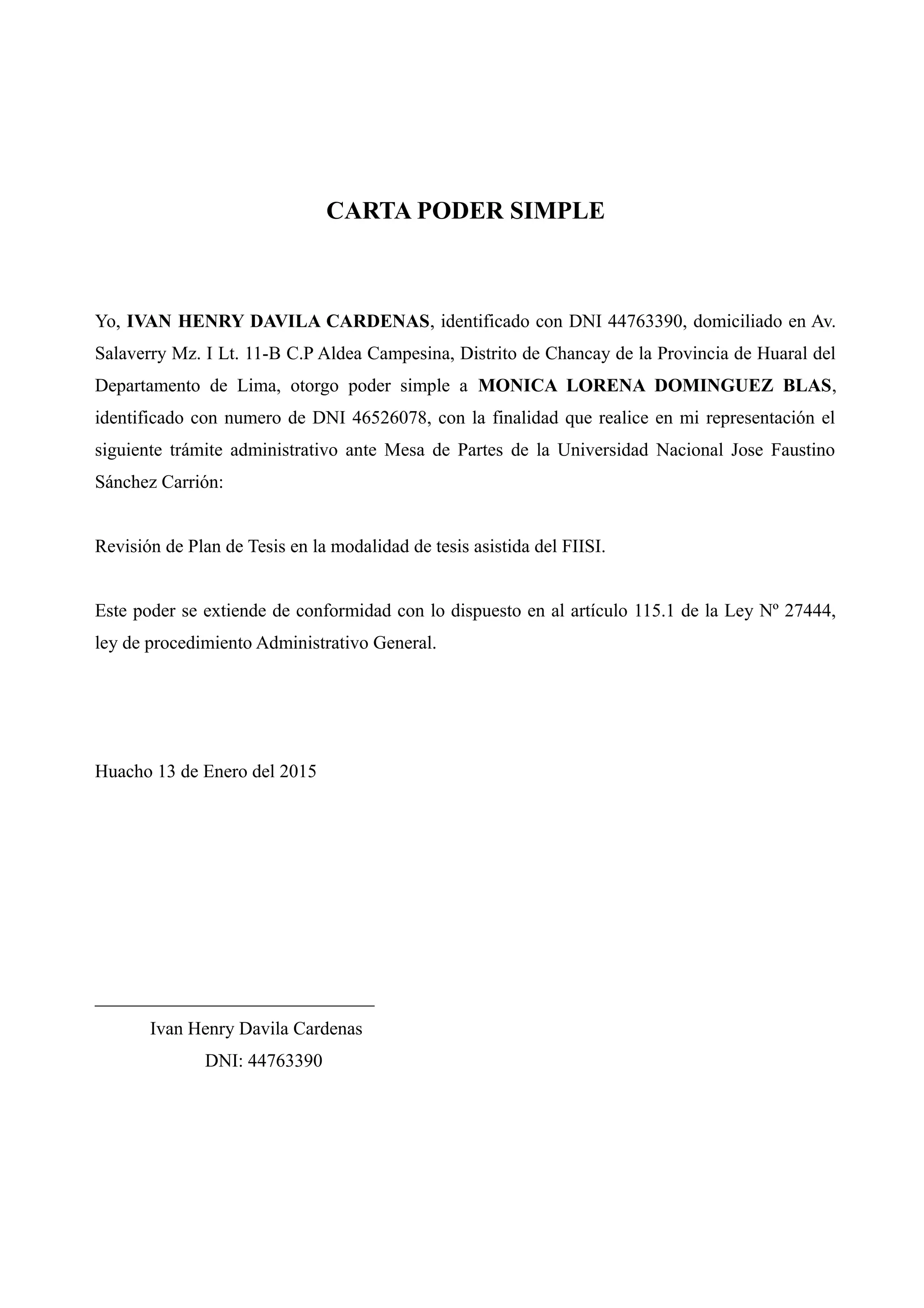 Carta poder | ODT