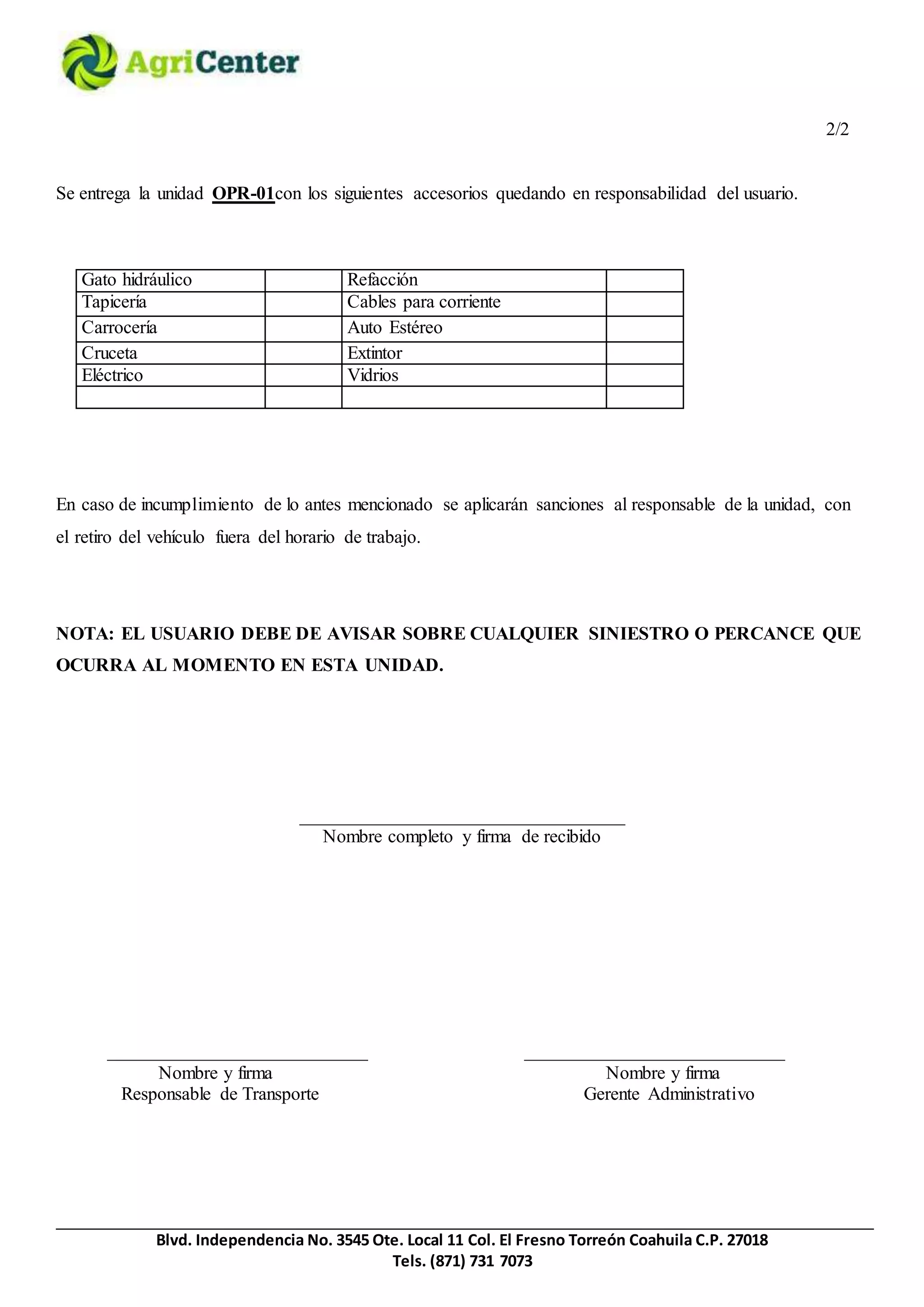 Carta Responsiva Vehicular Formatos Y Ejemplos Word Para Imprimir Carta