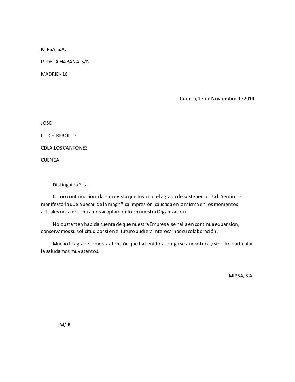 Ejemplo Carta Documento