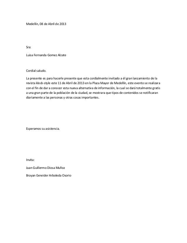 Cartas de invitacion