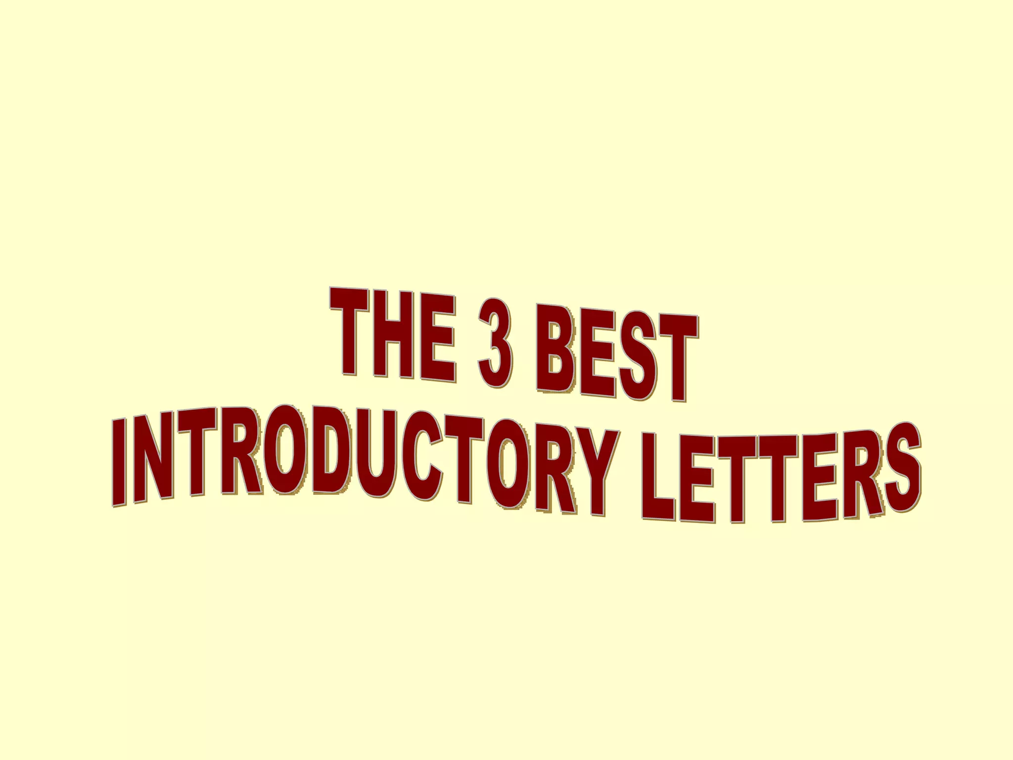 INTRODUCTORY LETTERS | PPS