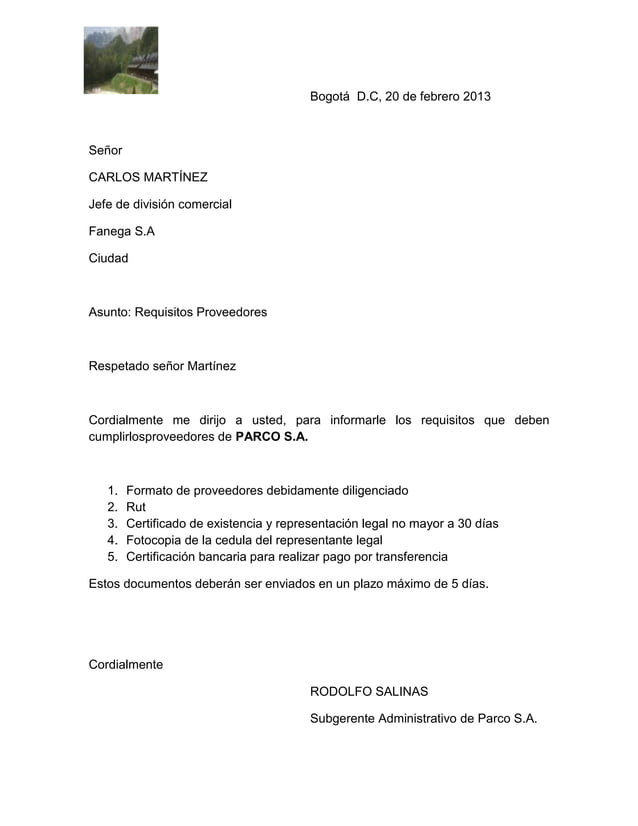 Carta Estilo Semibloque | PDF