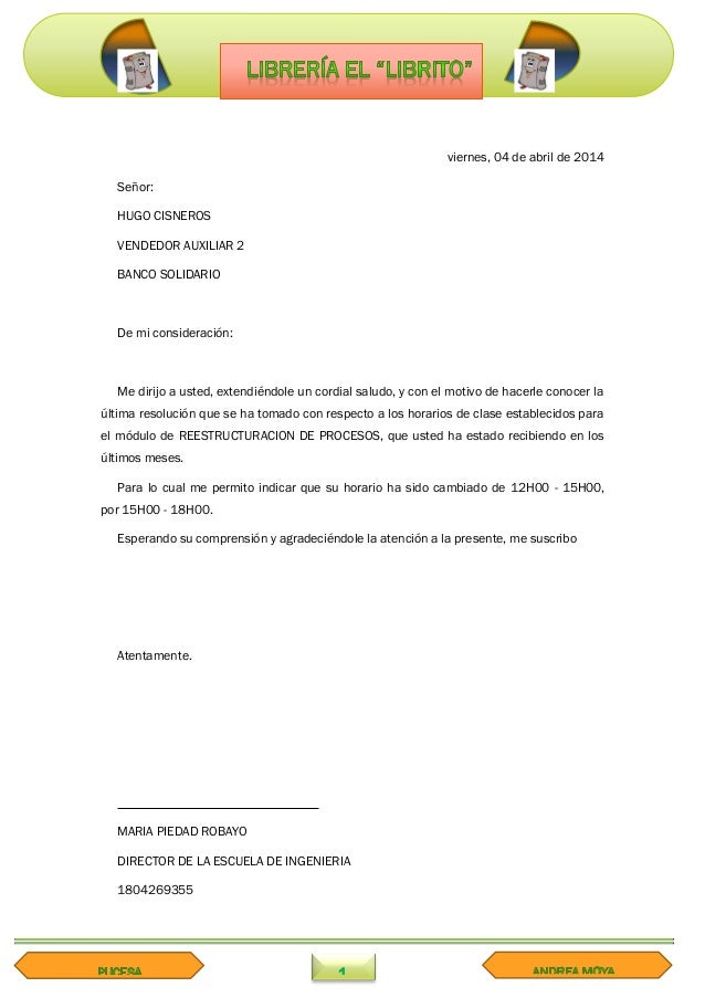 Formato De Una Carta Formal