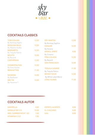 Carta skybar 2021 | PDF