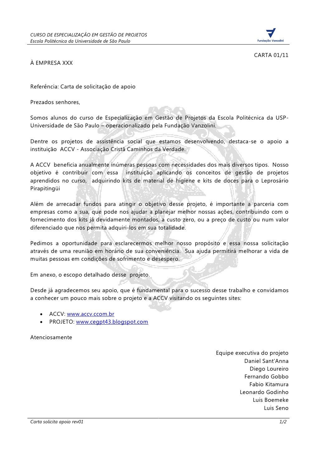 Carta Solicitando