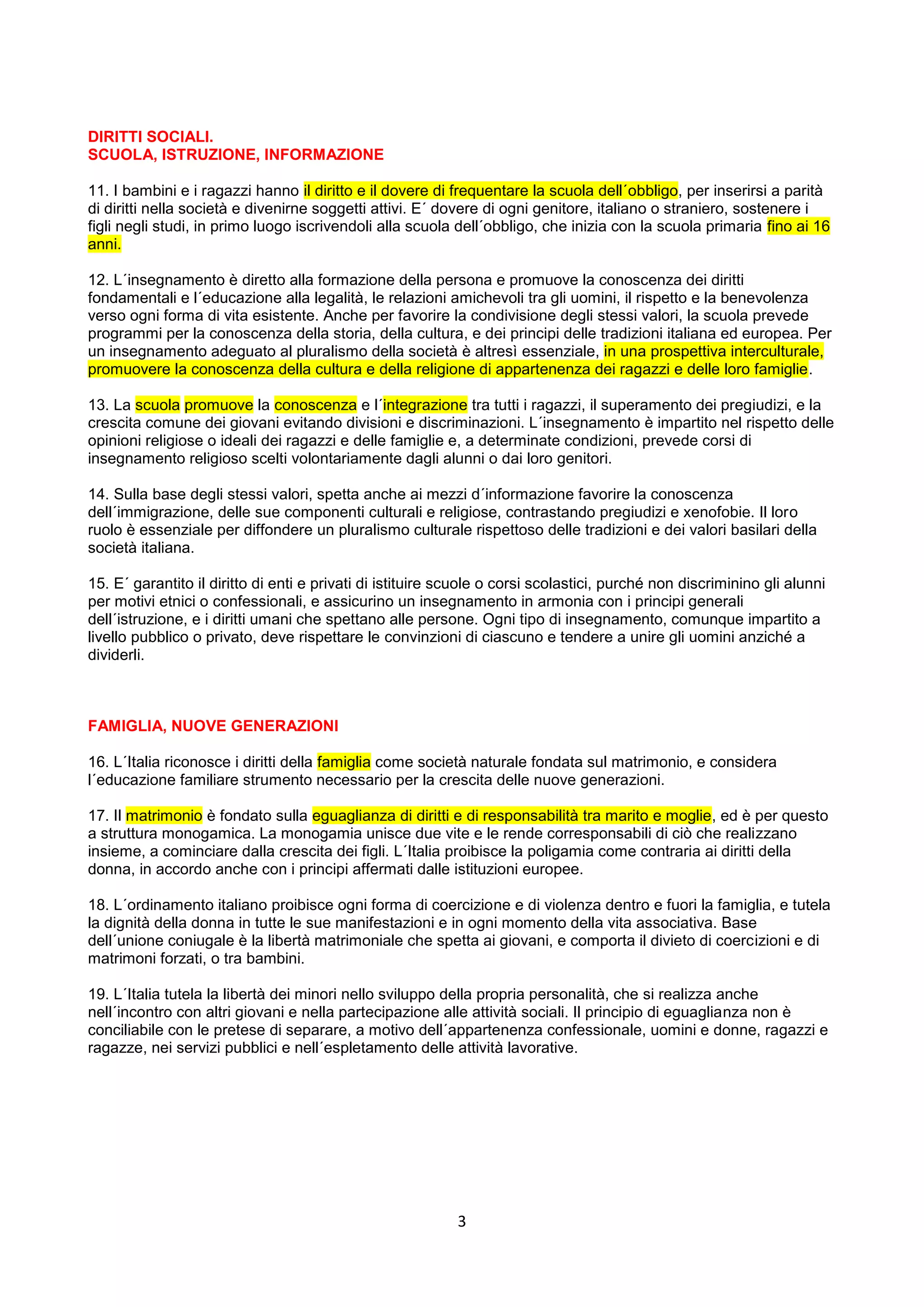 Carta valori della cittadinanza e dell'integrazione | PDF