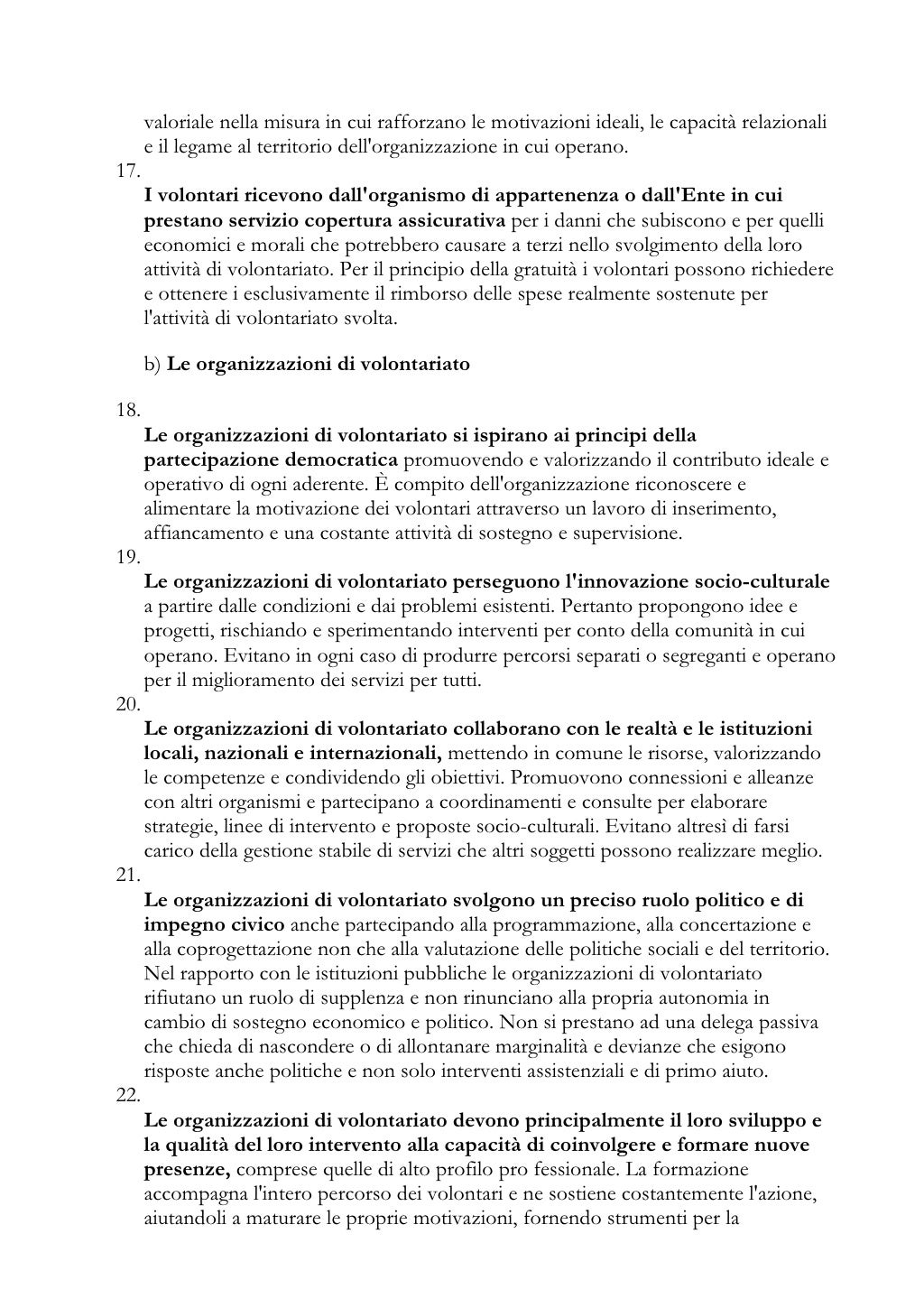 Carta Valori Del Volontariato Carta Valori Del Volontariato