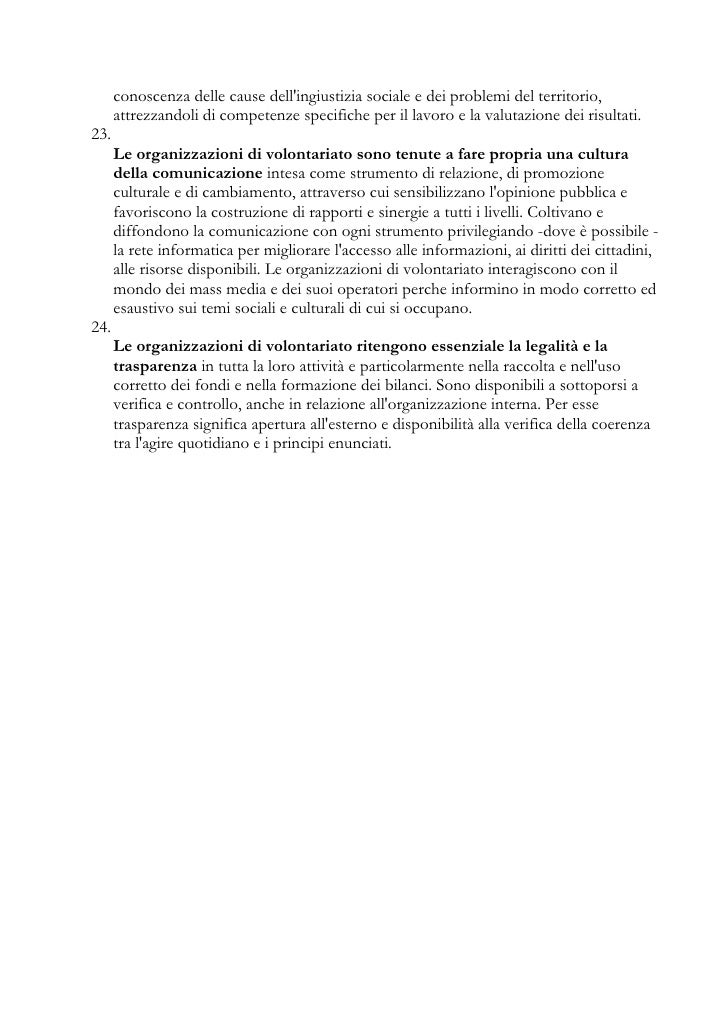 Carta Valori Del Volontariato Carta Valori Del Volontariato