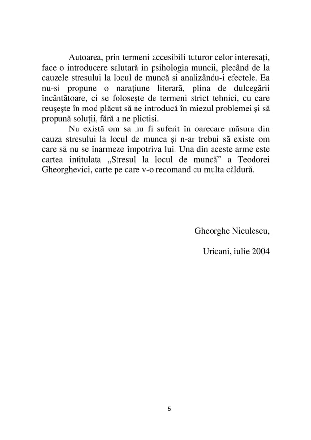 Stresul la locul de munca | PDF