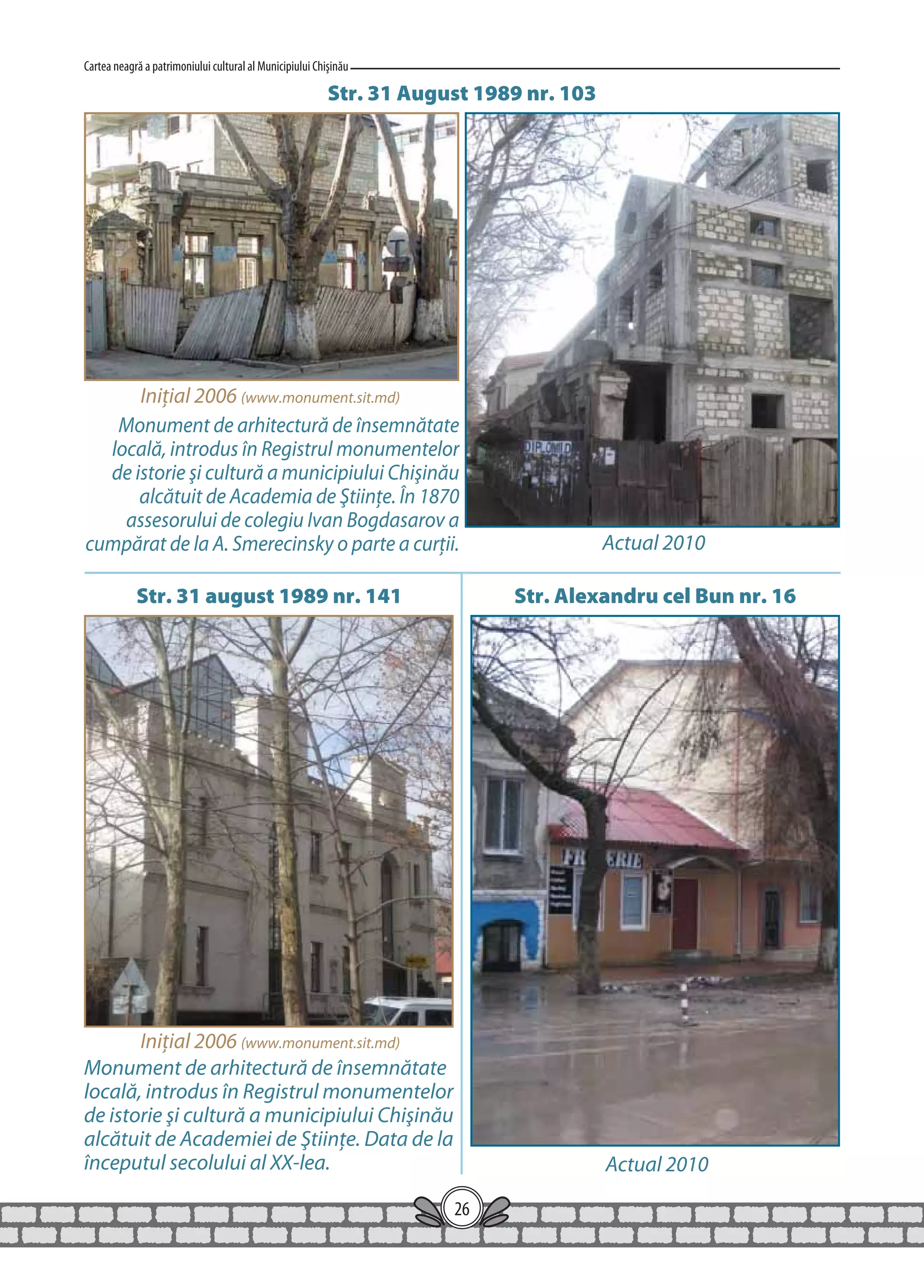 Cartea Neagra a Patrimoniului Cultural din Chisinau | PDF