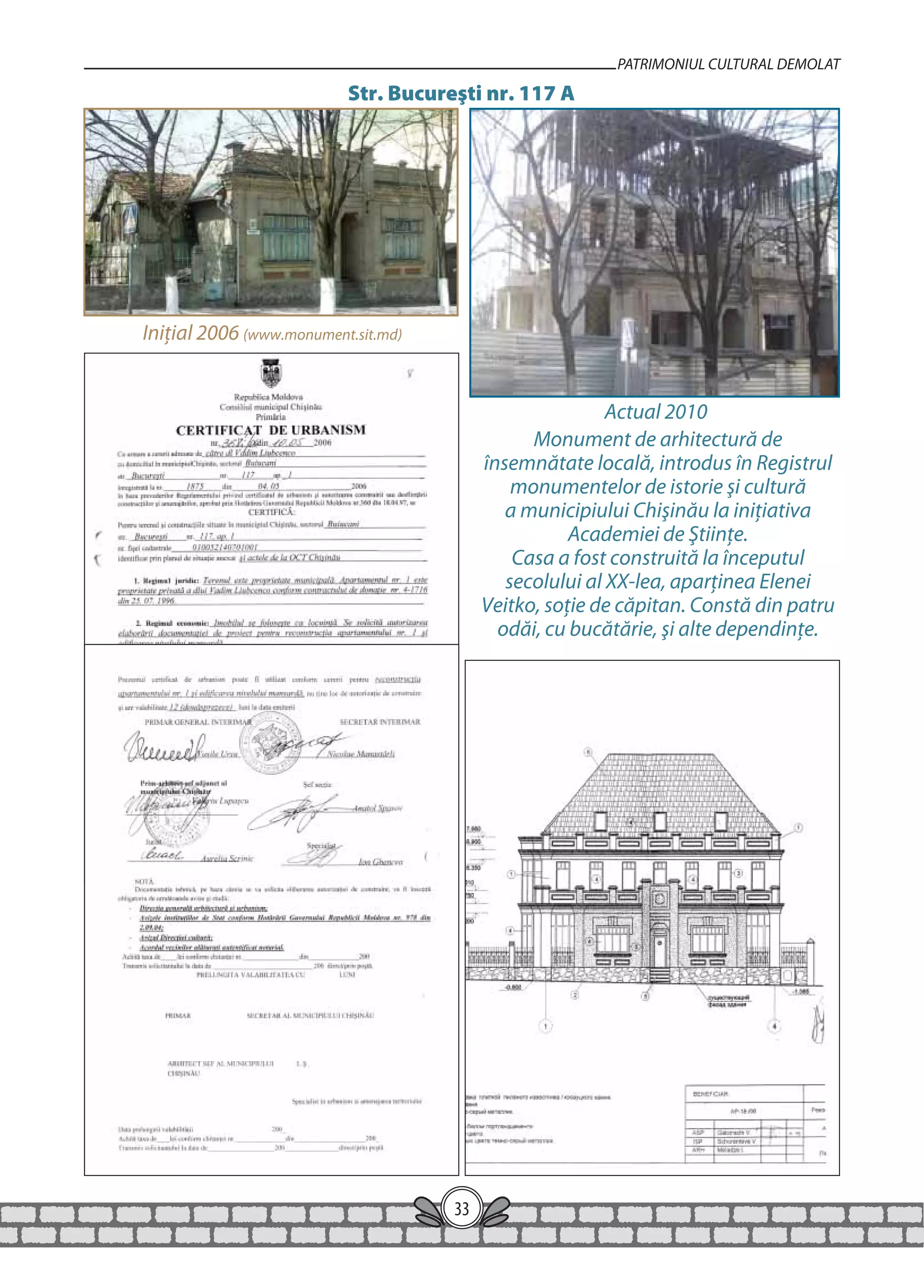 Cartea Neagra a Patrimoniului Cultural din Chisinau | PDF