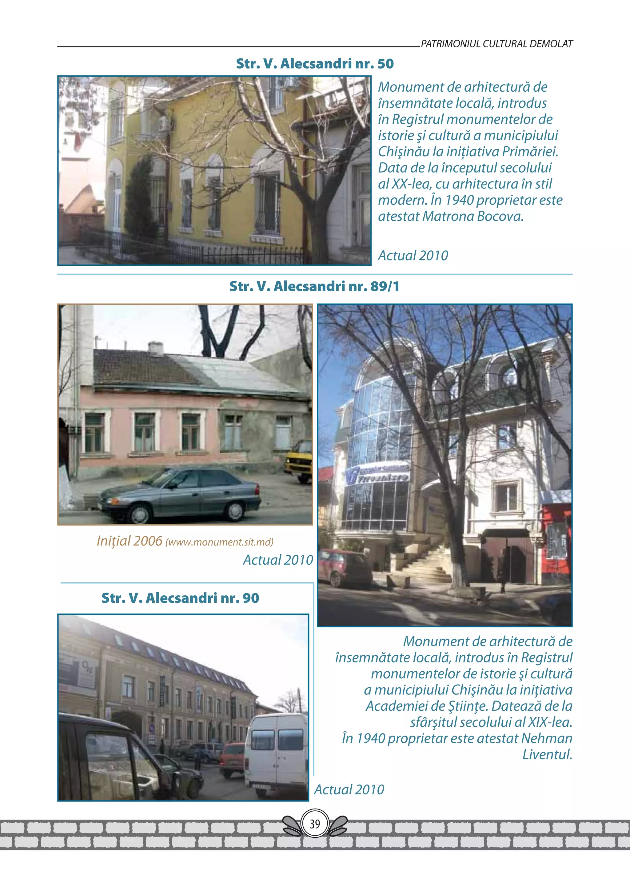 Cartea Neagra a Patrimoniului Cultural din Chisinau | PDF