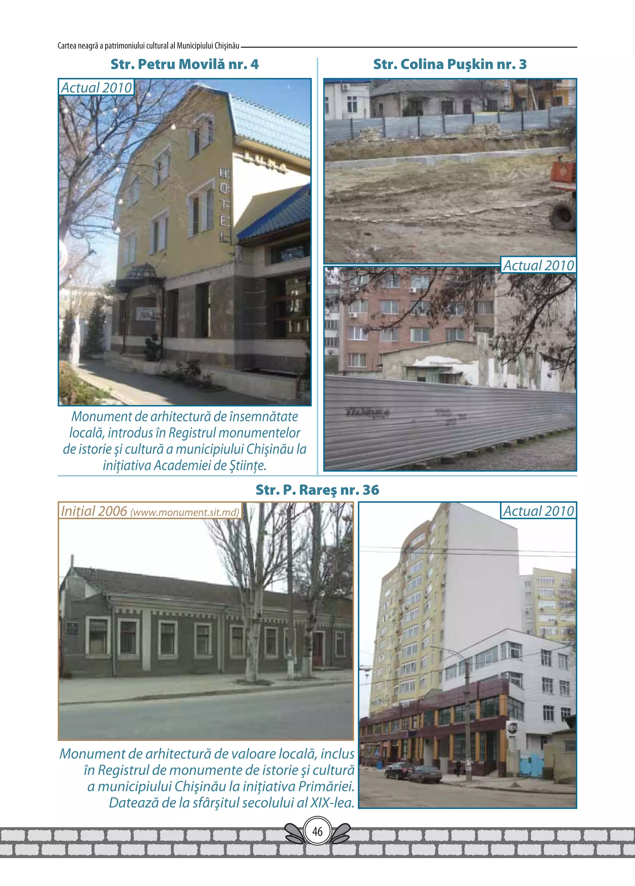 Cartea Neagra a Patrimoniului Cultural din Chisinau | PDF