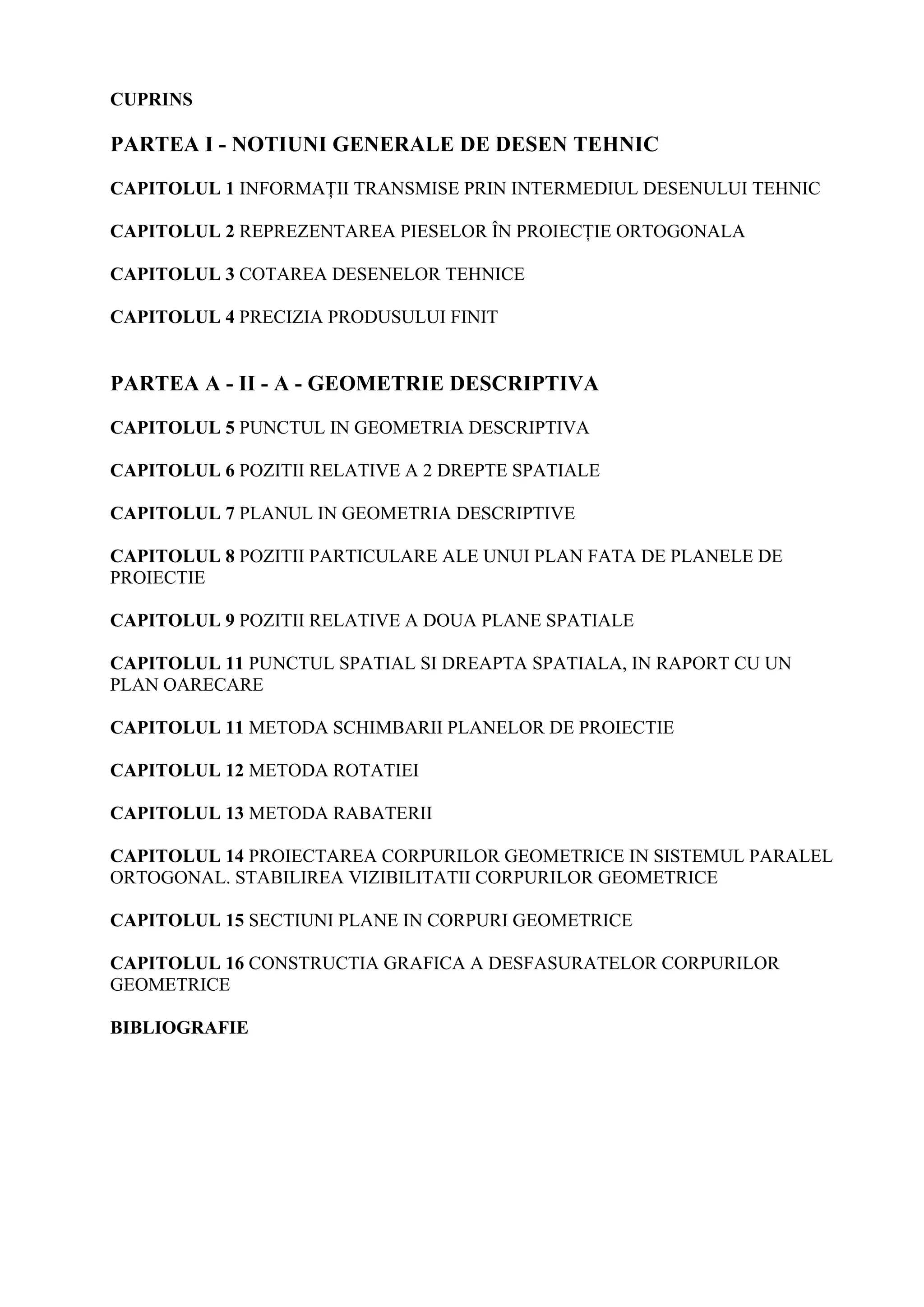 Carte desen tehnic & geometrie descriptiva | PDF