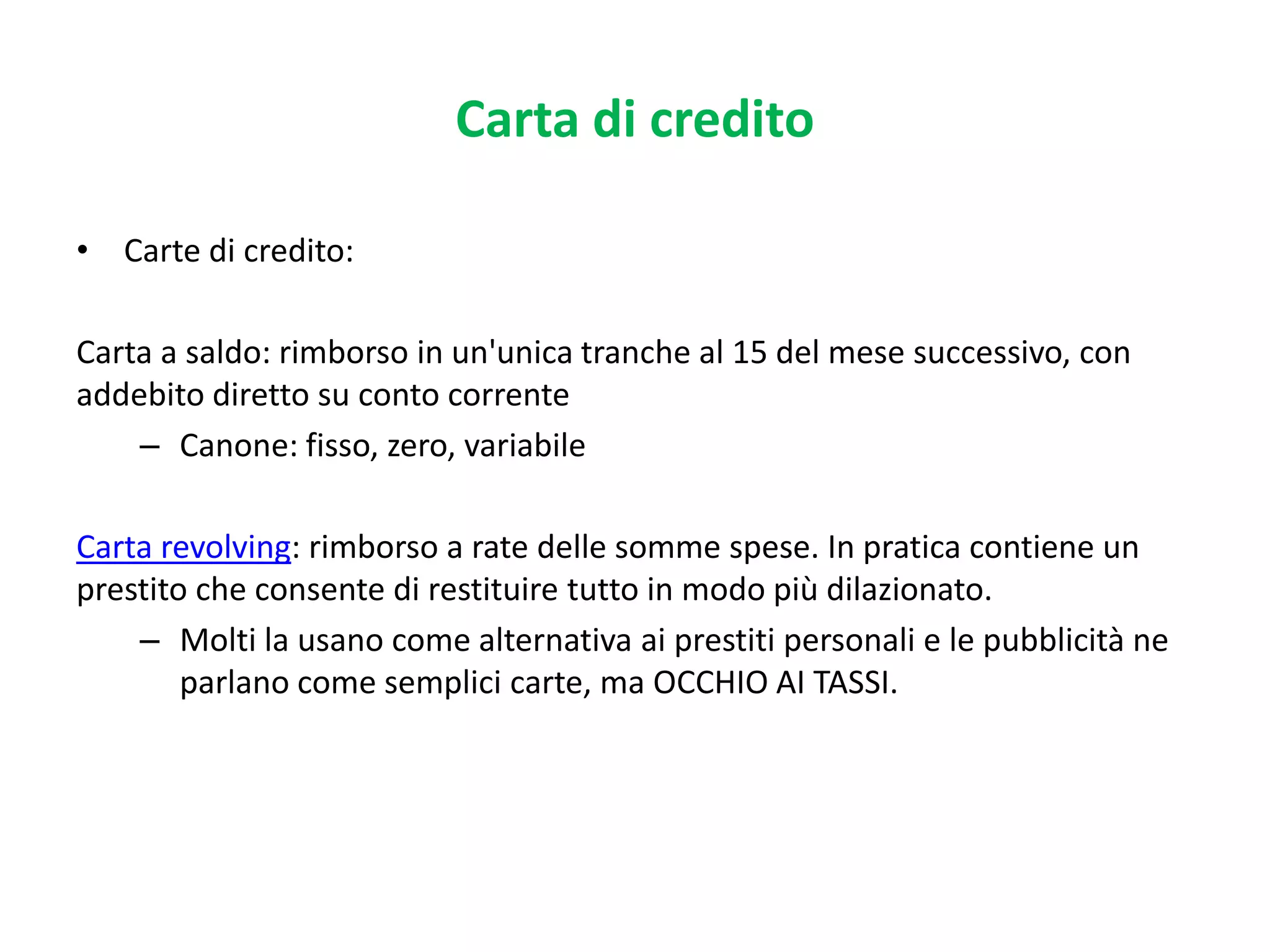 Carte di pagamento | PPTX