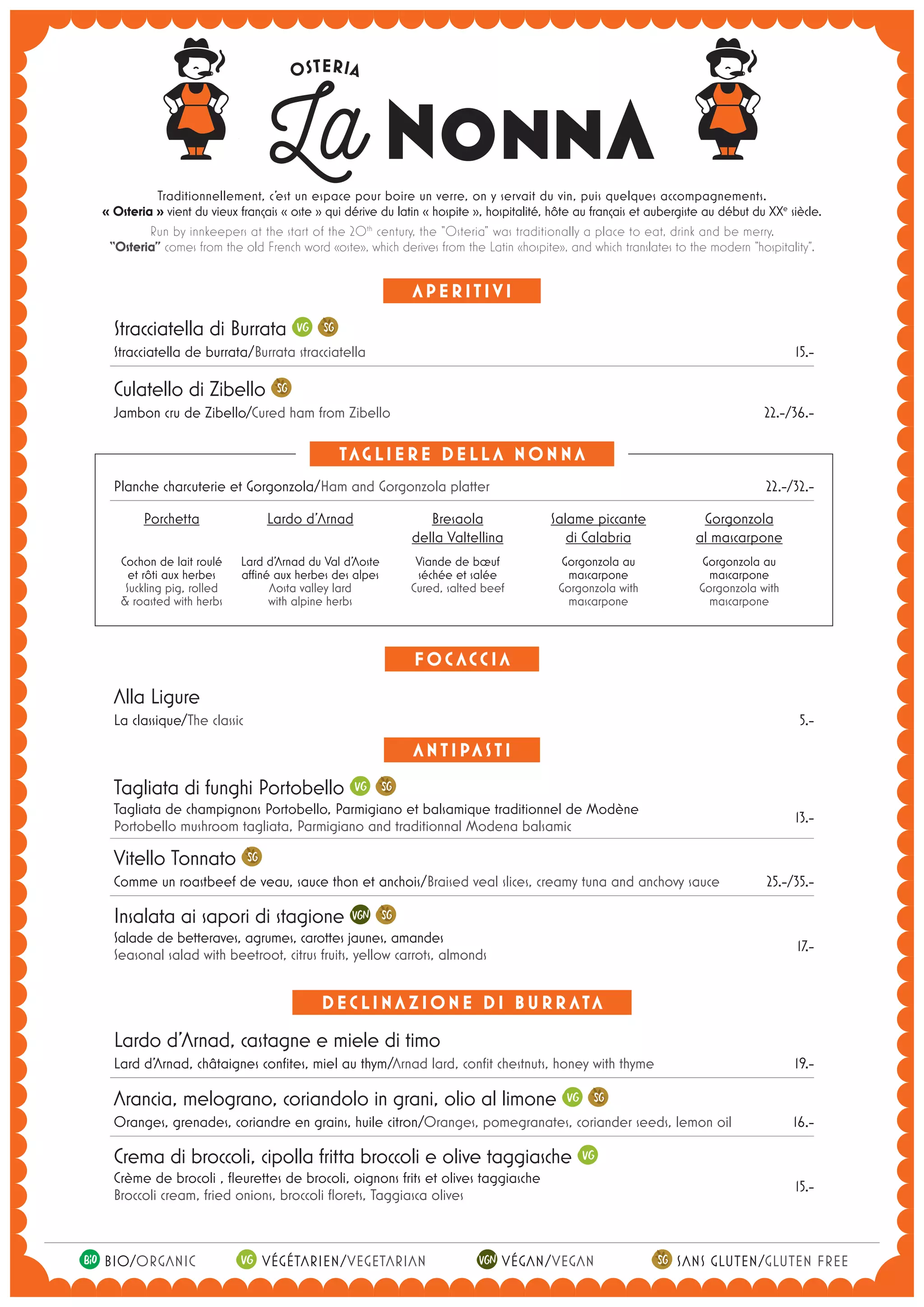 Carte food reduite_la_nonna_restaurant_italian_verbier_a4_marmalade_ok | PDF