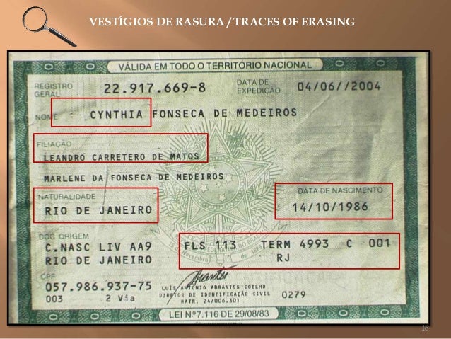 Carteira de identidade – adulterações