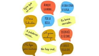 Carteles con expresiones, modismos y refranes | PPTX