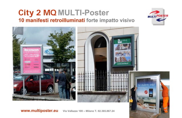 Cartelli MULTIPOSTER con 10 pubblicità rotanti e luminose | PPT