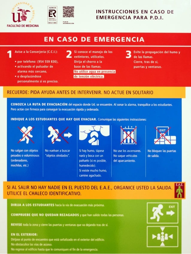 Instrucciones En Caso De Emergencia