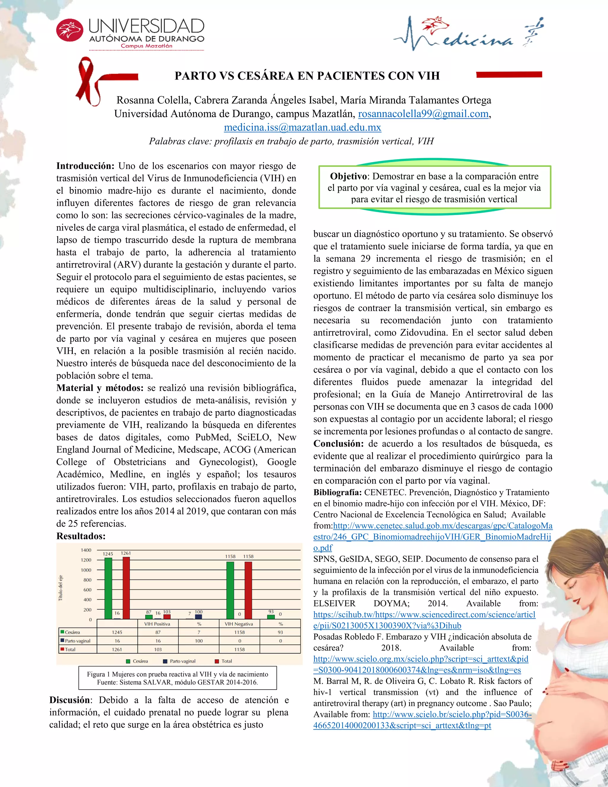 Parto vs cesarea en pacientes con VIH | PDF