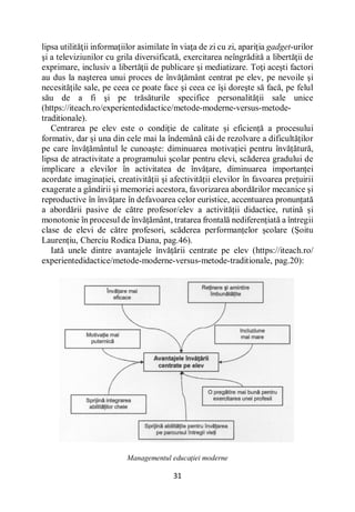 MANAGEMENTUL EDUCAȚIEI MODERNE - Conferință Internațională | PDF