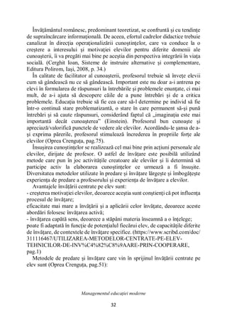 MANAGEMENTUL EDUCAȚIEI MODERNE - Conferință Internațională | PDF