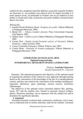 MANAGEMENTUL EDUCAȚIEI MODERNE - Conferință Internațională | PDF