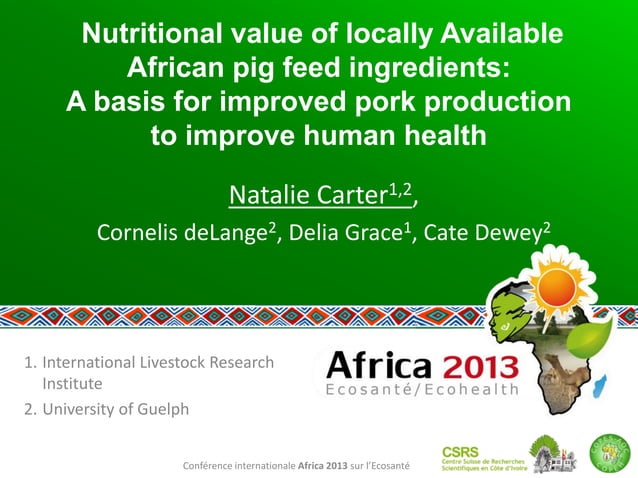 Nutritional value of locally available African pig feed ingredients: A ...