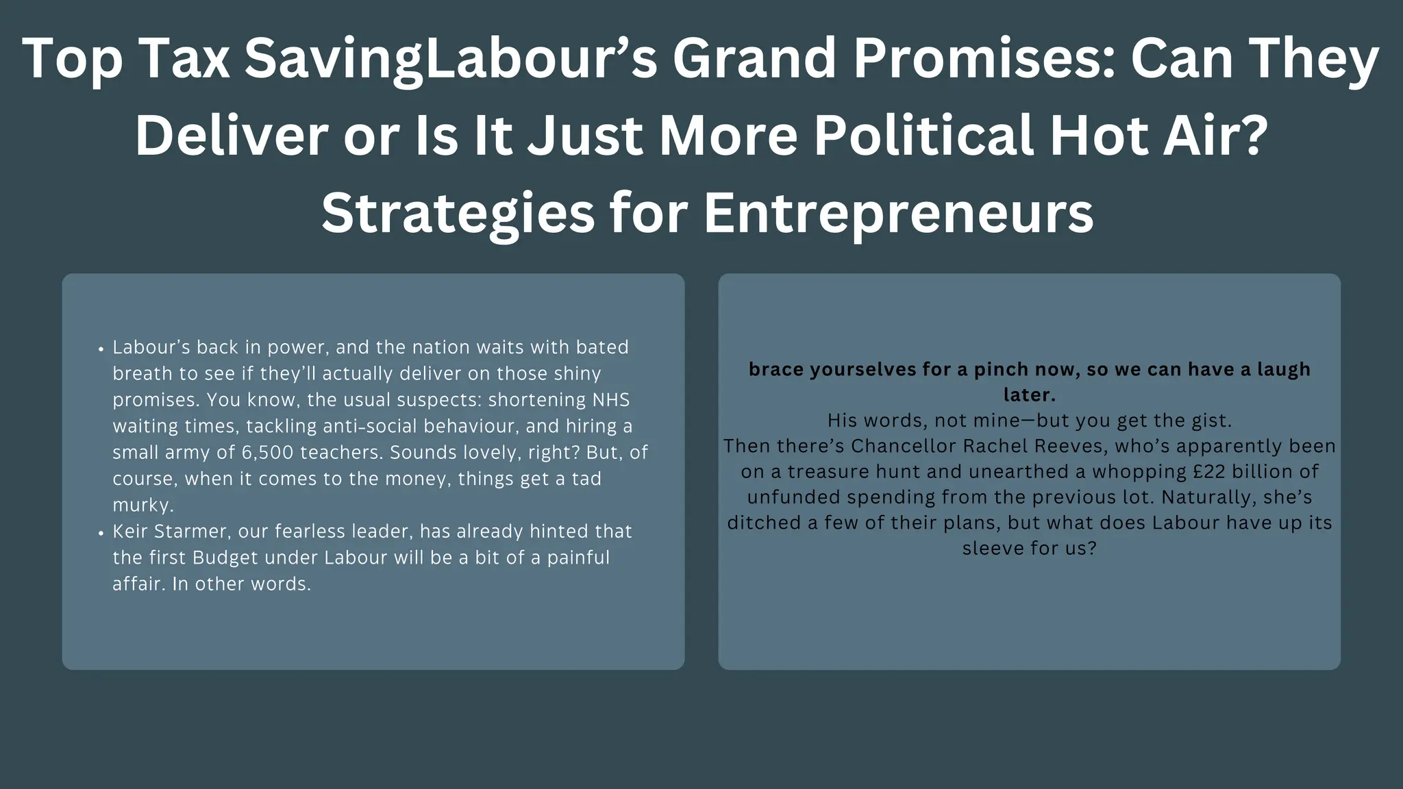 Labour’s Grand Promises: Can They Deliver or Is It Just More Political ...