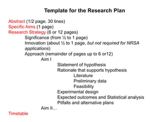 NIH grant proposal preparation for R01 and F applications | PPTX