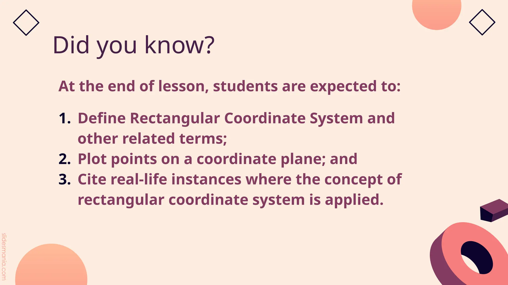 Cartesian Coordinate Plane Pptx Math 8 Ppt