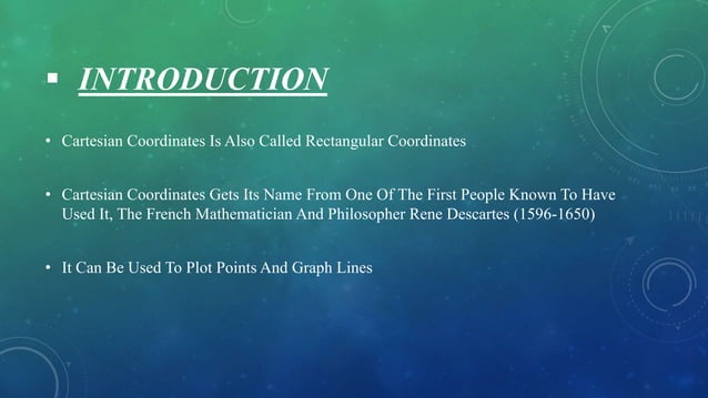 Cartesian Graphs and Its Applications PPT | PPTX | Geography | Science
