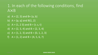 Cartesian product of two sets | PPSX