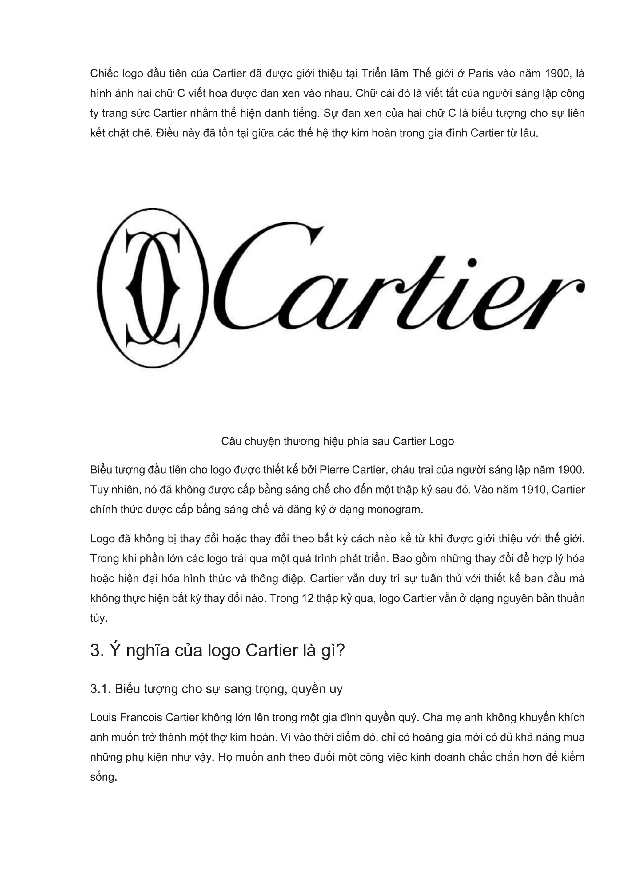 Cartier Logo và câu chuyện thương hiệu phía sau ít ai biết | PDF