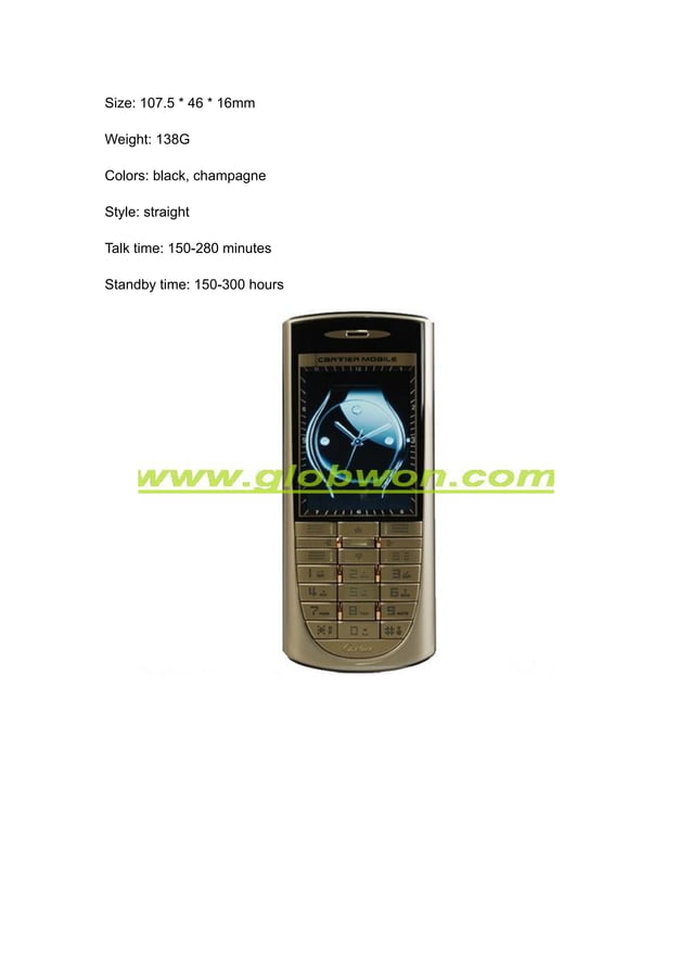 Cartier V6 Dual Sim Luxury Metal Mobile Phone | DOC