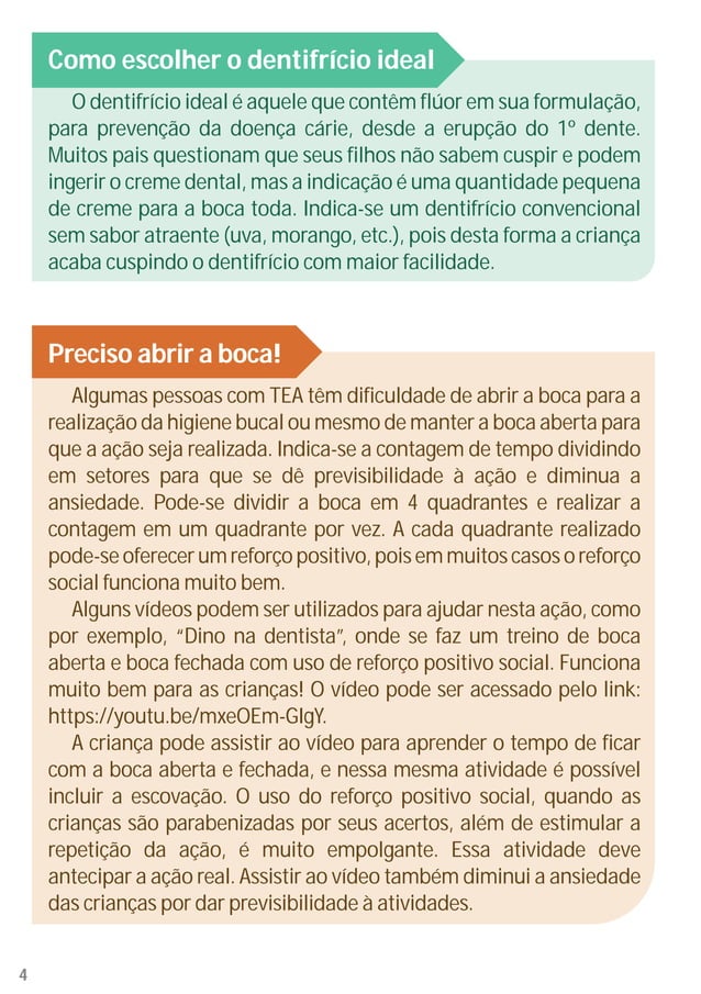 Cartilha higiene bucal para pessoas com TEA -Transtorno do Espectro ... Cartilha higiene bucal para pessoas com TEA -Transtorno do Espectro ...