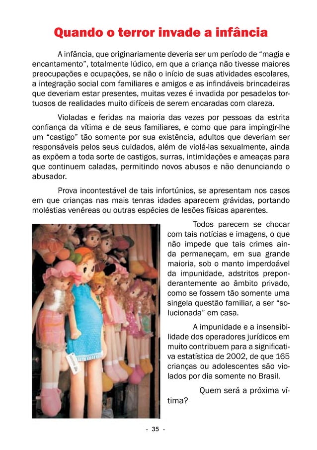 Cartilha Informativa Sobre Abuso Sexual Contra A Criança E O Adolescente