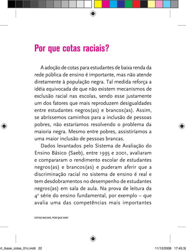 Cartilha Sobre Cotas Raciais | PDF