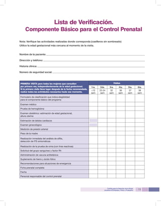 Cartilla embarazo proveedor (imprenta) | PDF
