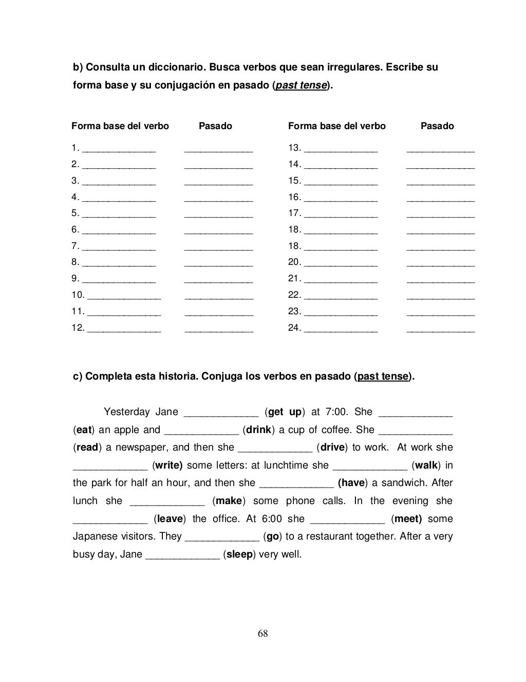 Cartilla Ingles Explicacion Y Actividad