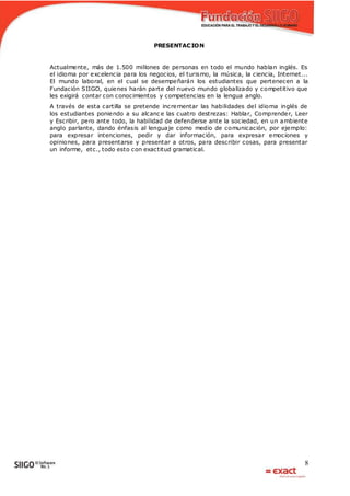 Cartilla modulo iv de competencias ingles fundacion siigo | DOCX