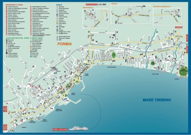 Cartina Mappa Turistica di Formia con i Principali Monumenti