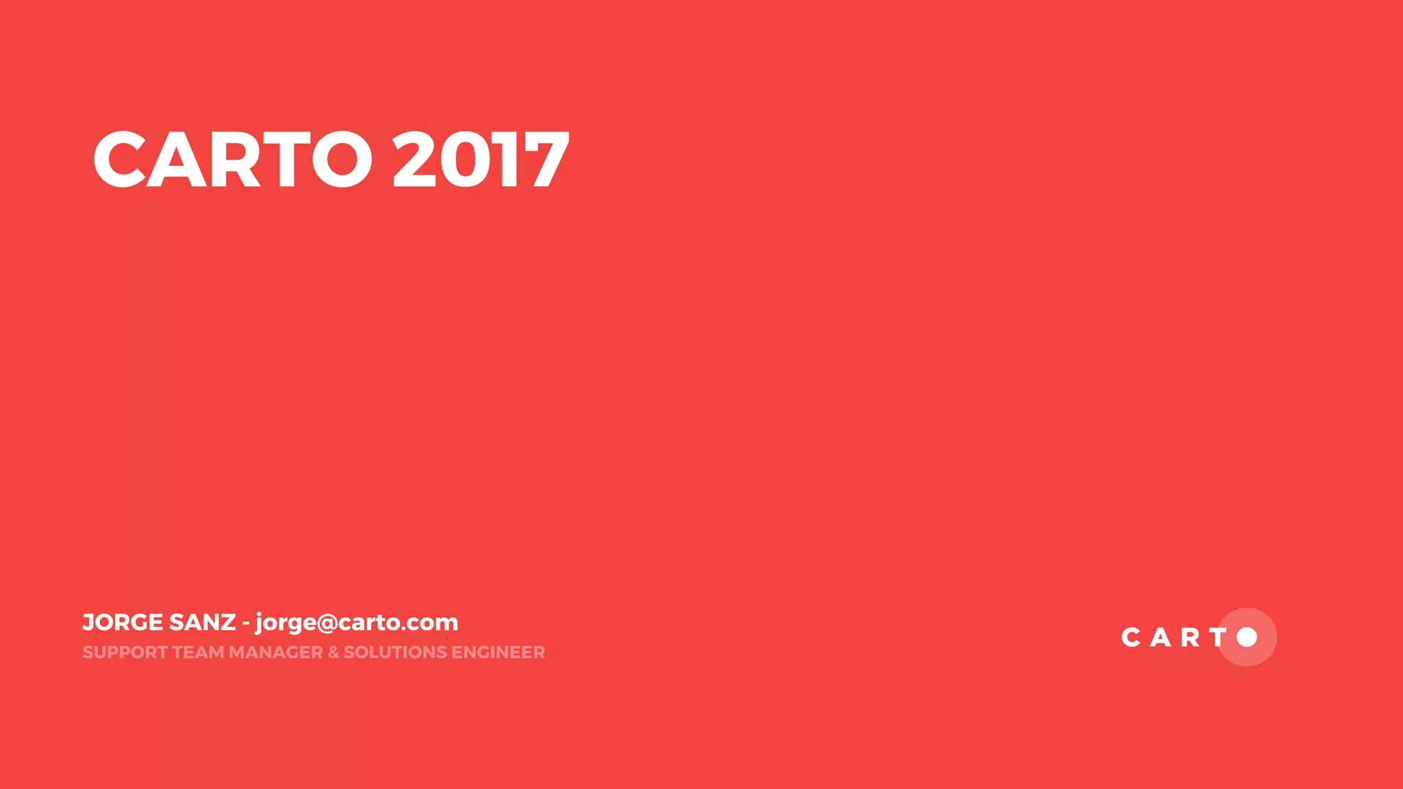 CARTO 2017 | PPT