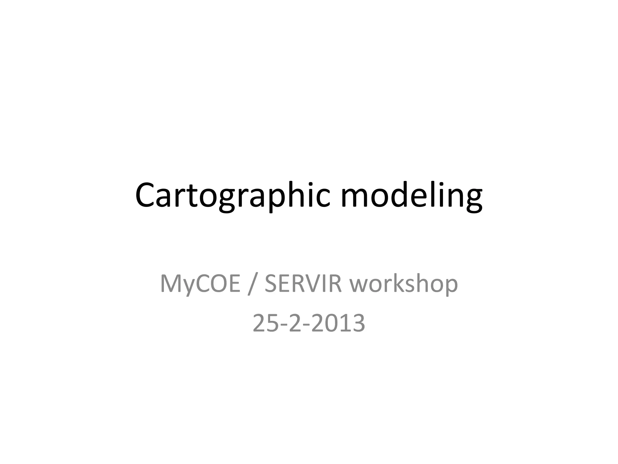 Cartographic modeling presentation | PDF