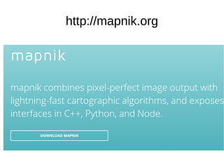 Mapnik, PostGIS и PostgreSQL | PPT