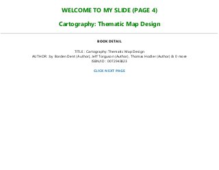 ~>Free Download Cartography: Thematic Map Design [Full]